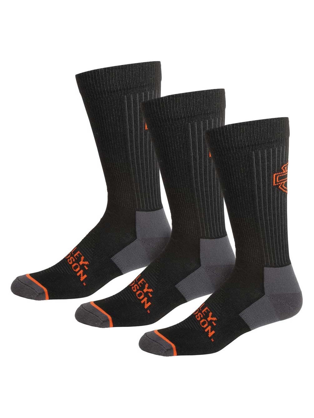 Harley-Davidson Men's Bar & Shield Performance Rider Crew Socks - Black ...