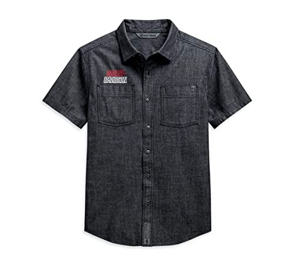 Harley-Davidson Men's Chambray Shirt - Slim Fit, 99088-20VH - Large ...