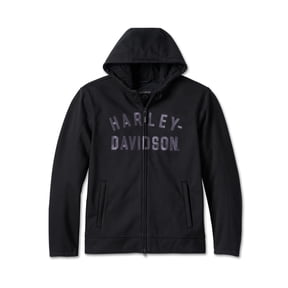 Harley-Davidson Men's Vertical Stripe Hooded Stretch Jacket, Black ...
