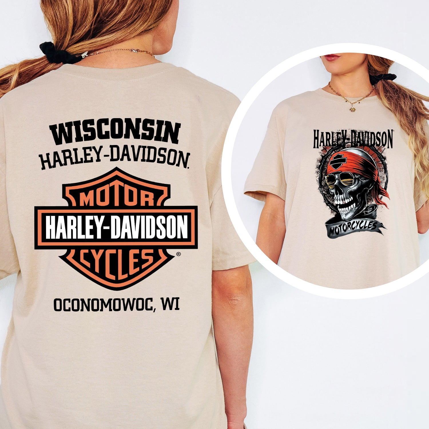Harley-Davidson Men's Distressed Shady Skull Short Sleeve T-Shirt, SAND ...