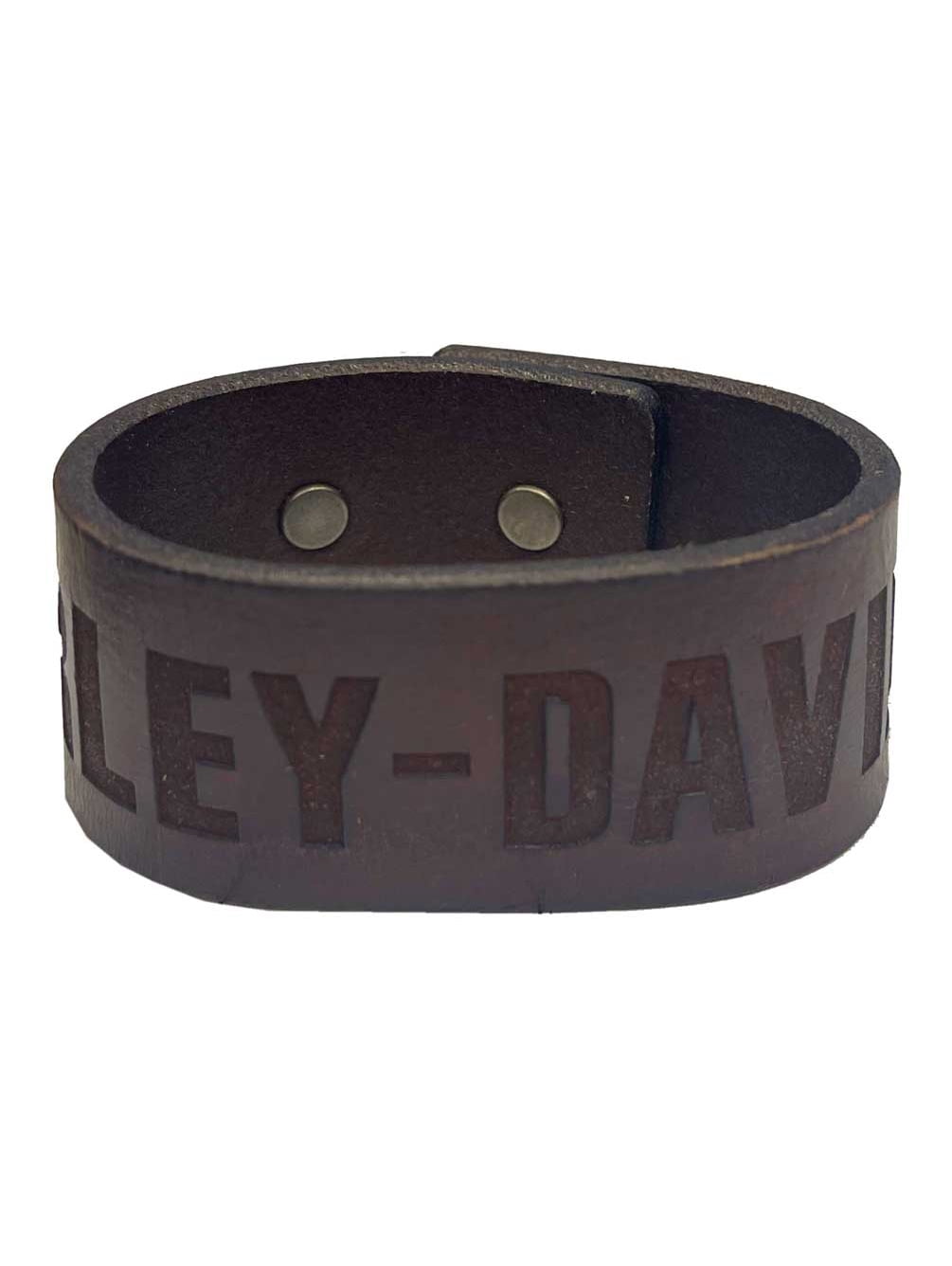 Harley-Davidson Men's Embossed H-D Leather Cuff Bracelet Wristband (S/M ...