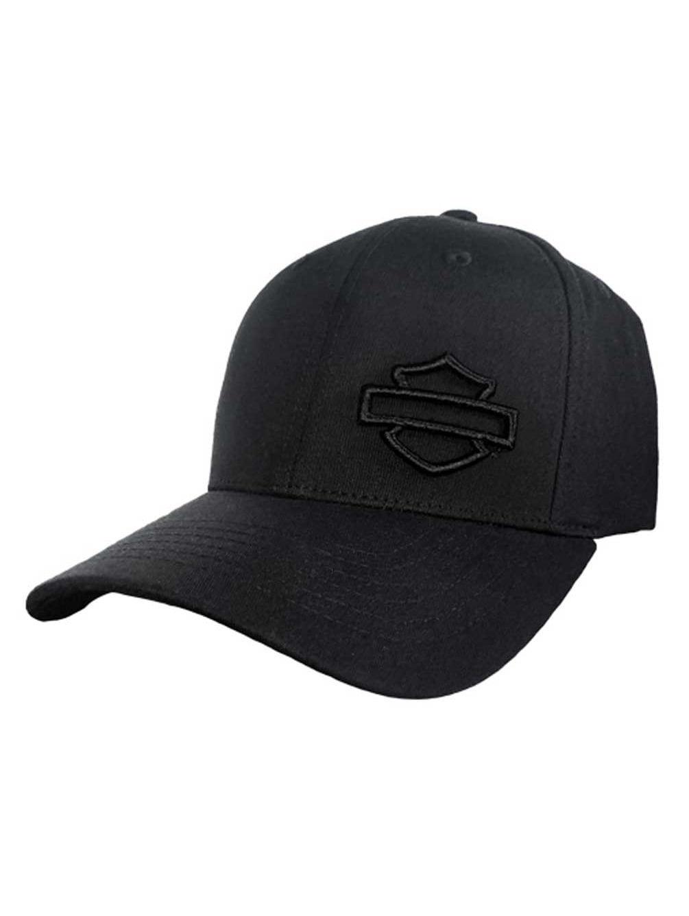 Harley-Davidson Men's Embroidered B&S Stretch Fit Baseball Cap - Black ...