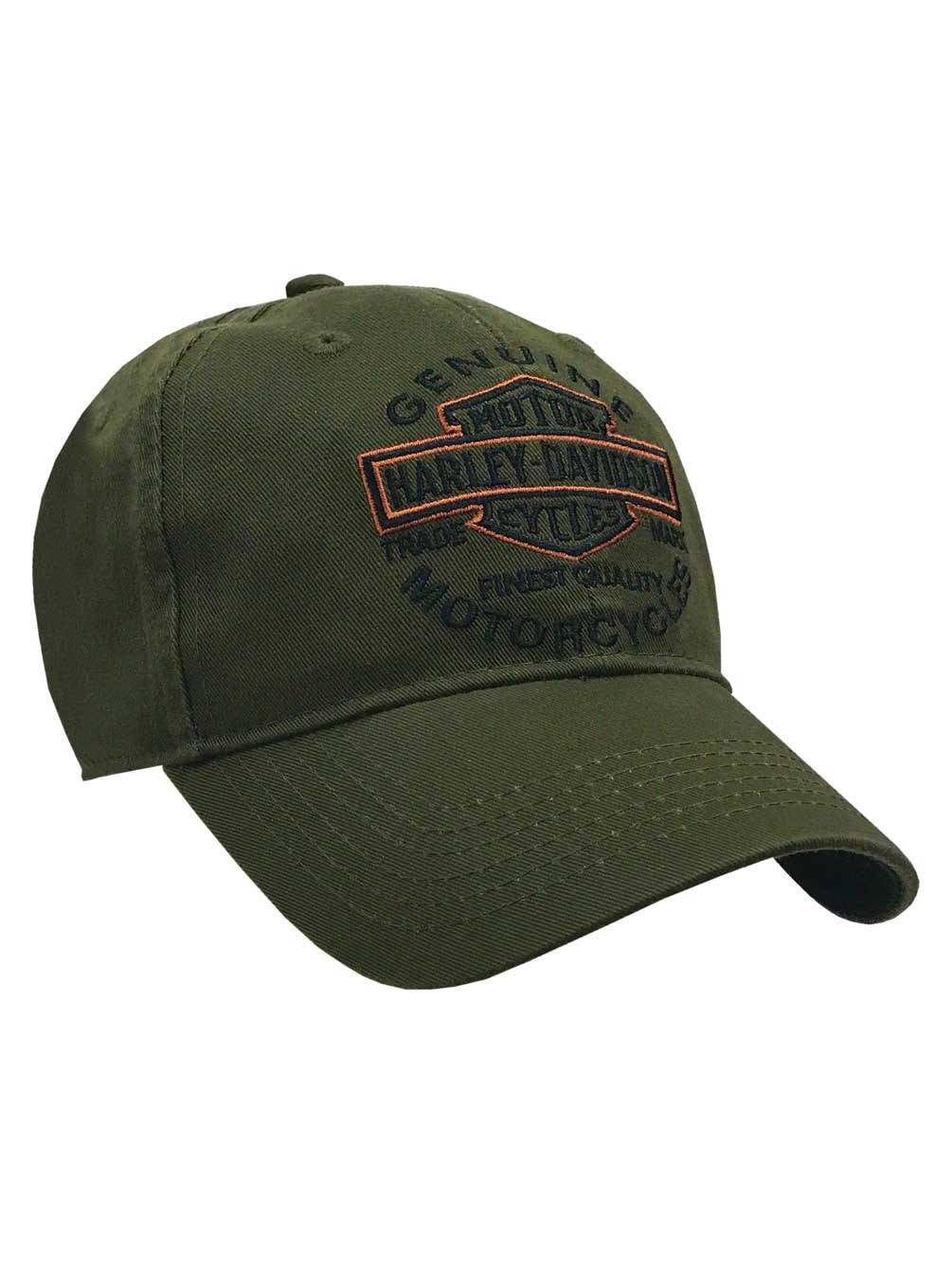 Harley-Davidson Men's Embroidered Long Bar & Shield Baseball Cap, Olive ...