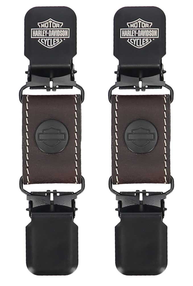 Harley-Davidson Men's Etched Bar & Shield Logo Leather Boot Clips ...
