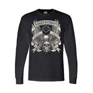 Harley-Davidson Men's Corrosion Skull Long Sleeve Crew-Neck Shirt - Black (3XL), Harley Davidson ...