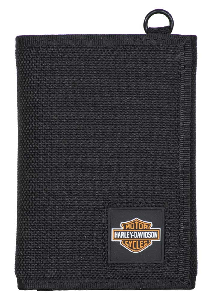 Harley-Davidson Men's Full Speed Tri-Fold Polyester RFID Wallet - Black ...