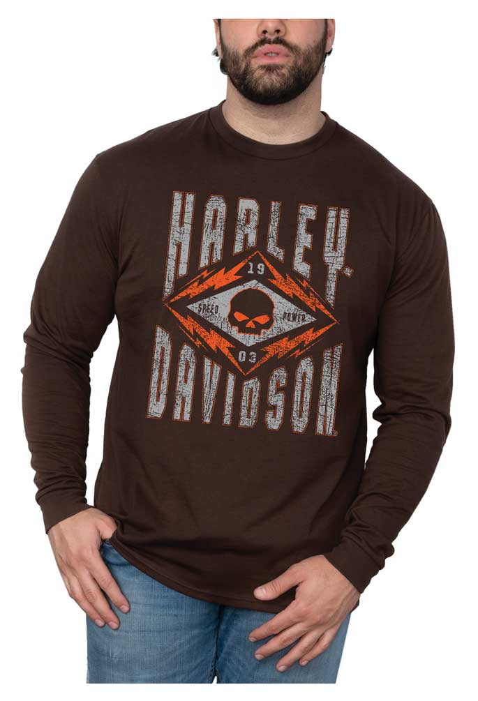 Harley-Davidson Men's Garage Dust Long Sleeve Crew-Neck Cotton Shirt (M), Harley Davidson ...