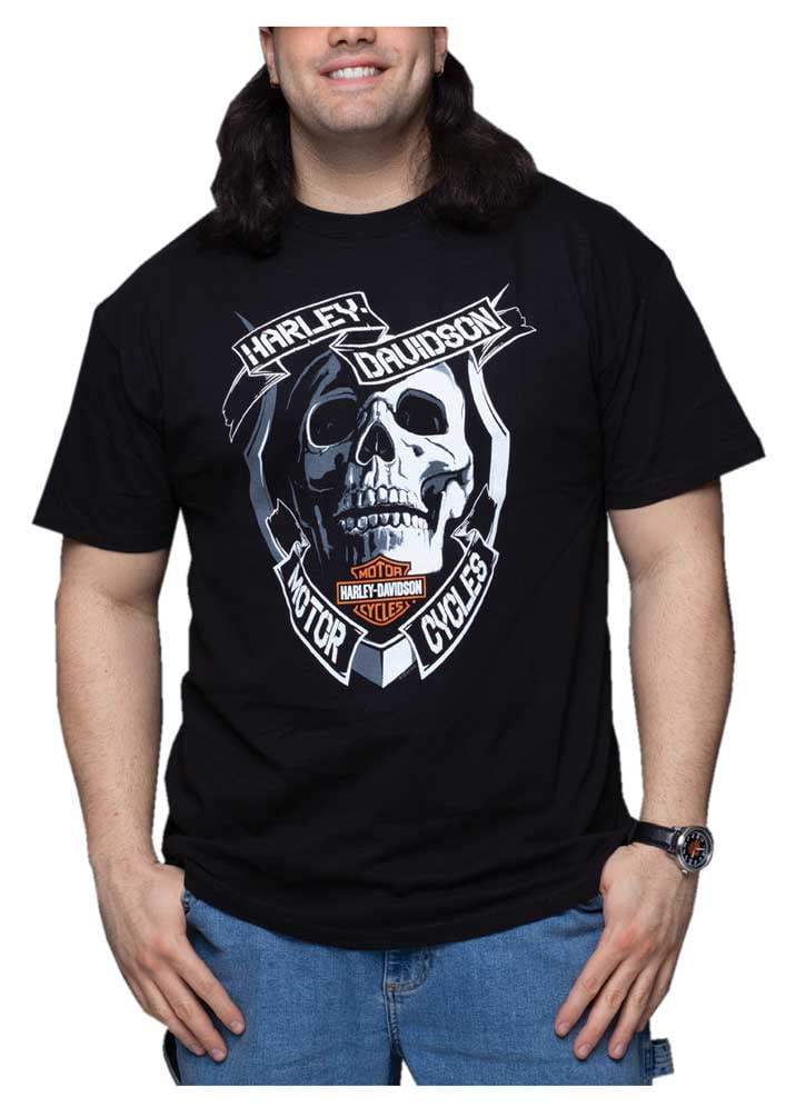 Harley-Davidson Men's Hooked Skull Short Sleeve Crew-Neck T-Shirt – Black (XL), Harley Davidson ...