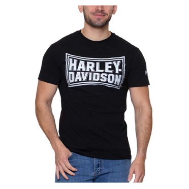 Men's Orange Bar & Shield Black T-Shirt 30290591, Harley Davidson - Walmart.com