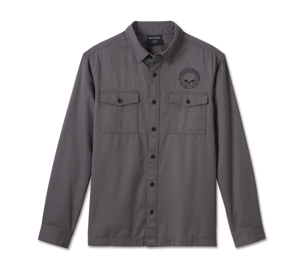 Harley-Davidson Men's Willie G Skull Long Sleeve Shirt, Gray - 99057 ...