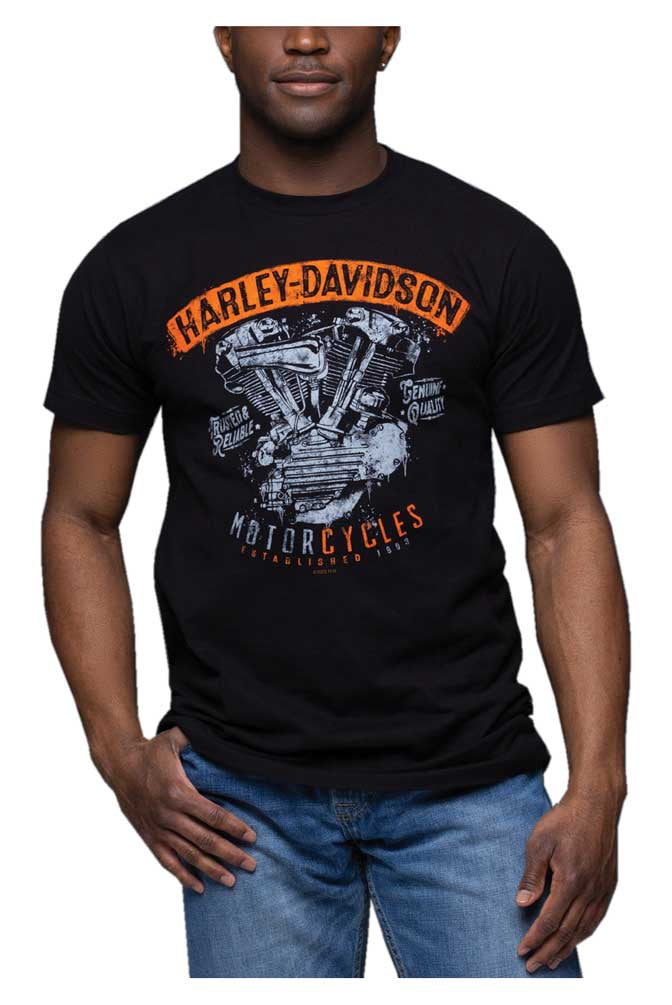 Harley-Davidson Men's Kickstart Distressed Short Sleeve Crew-Neck T ...