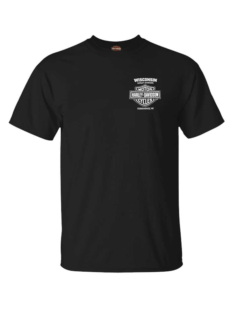 Harley-Davidson Men's Lightning Crest Crew-Neck Short Sleeve Cotton T ...