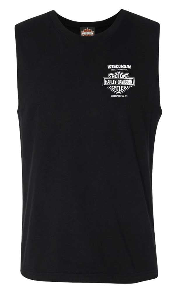 Harley-Davidson Men's Lightning Crest Sleeveless Cotton Muscle Shirt ...