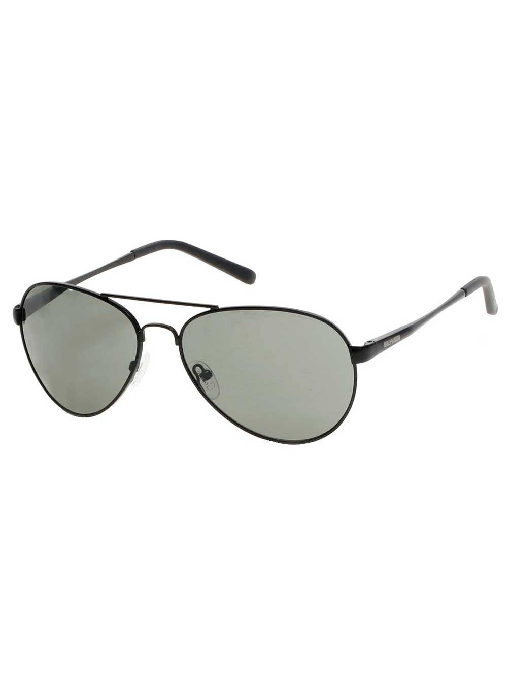 Harley-Davidson Men's Metal Aviator Sunglasses, Satin Black Frame ...