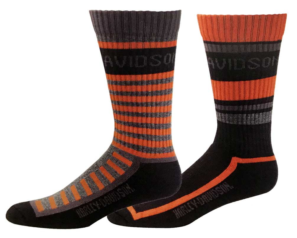 Harley-Davidson Men's Mix & Match 2 Pack Socks, Black D99226570-020 ...