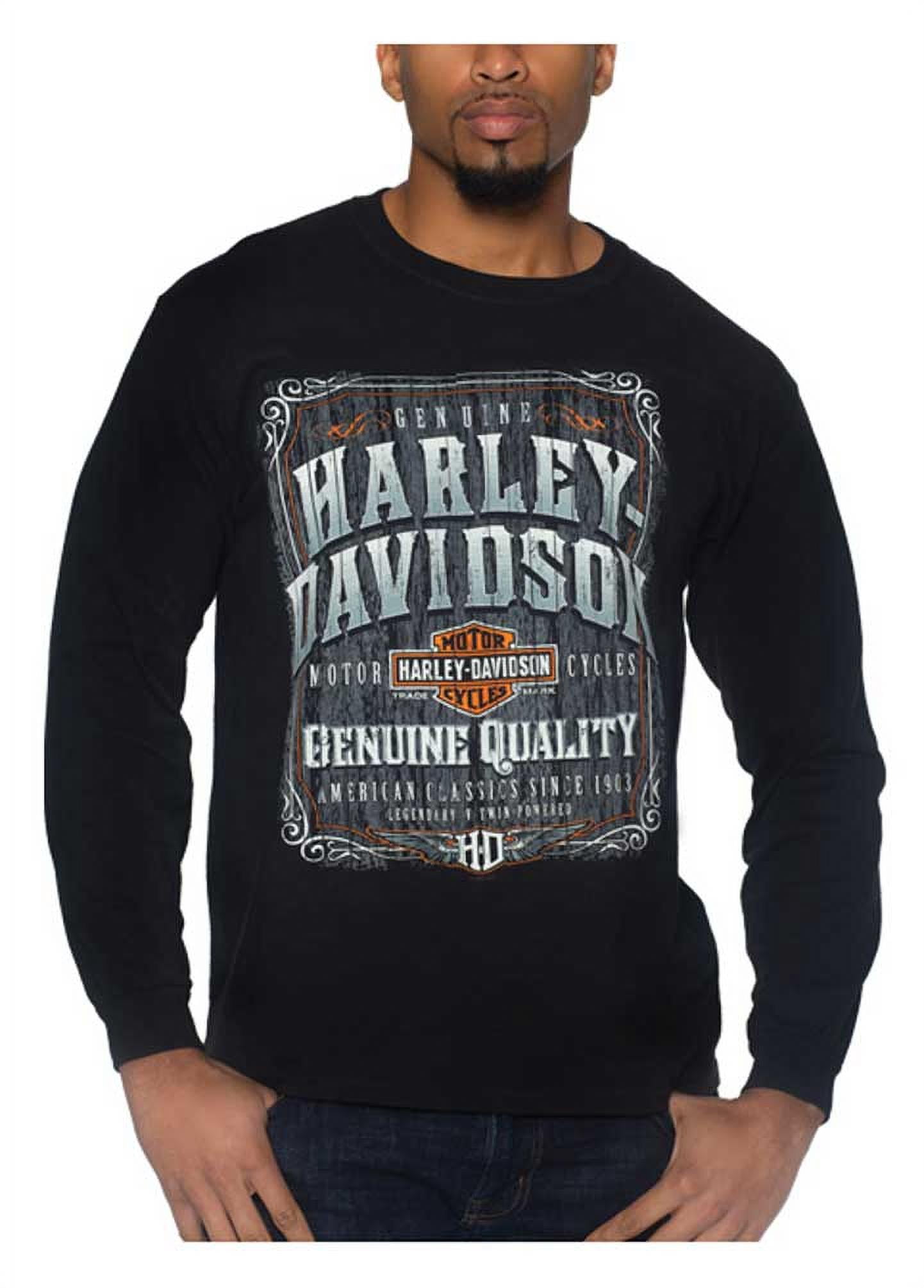 Harley-Davidson Men's Old Paint Long Sleeve Crew-Neck Cotton Shirt - Black (XL), Harley Davidson ...