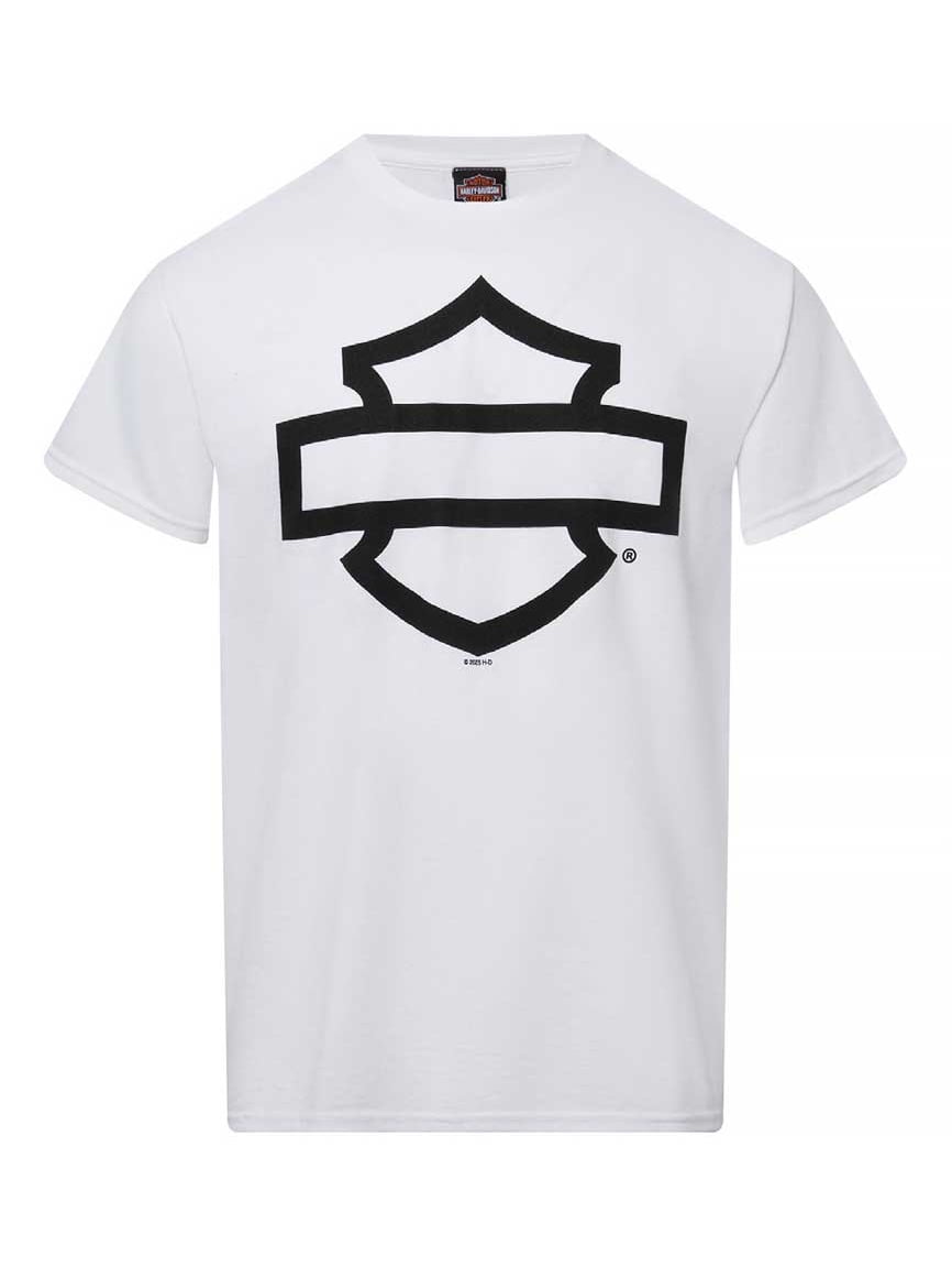 Harley-Davidson Men's Open Bar & Shield Short Sleeve Crew-Neck Tee, White (4XL), Harley Davidson ...