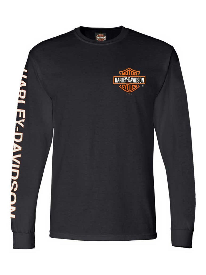 Harley-Davidson Men's Orange Bar & Shield Logo Long Sleeve Shirt ...