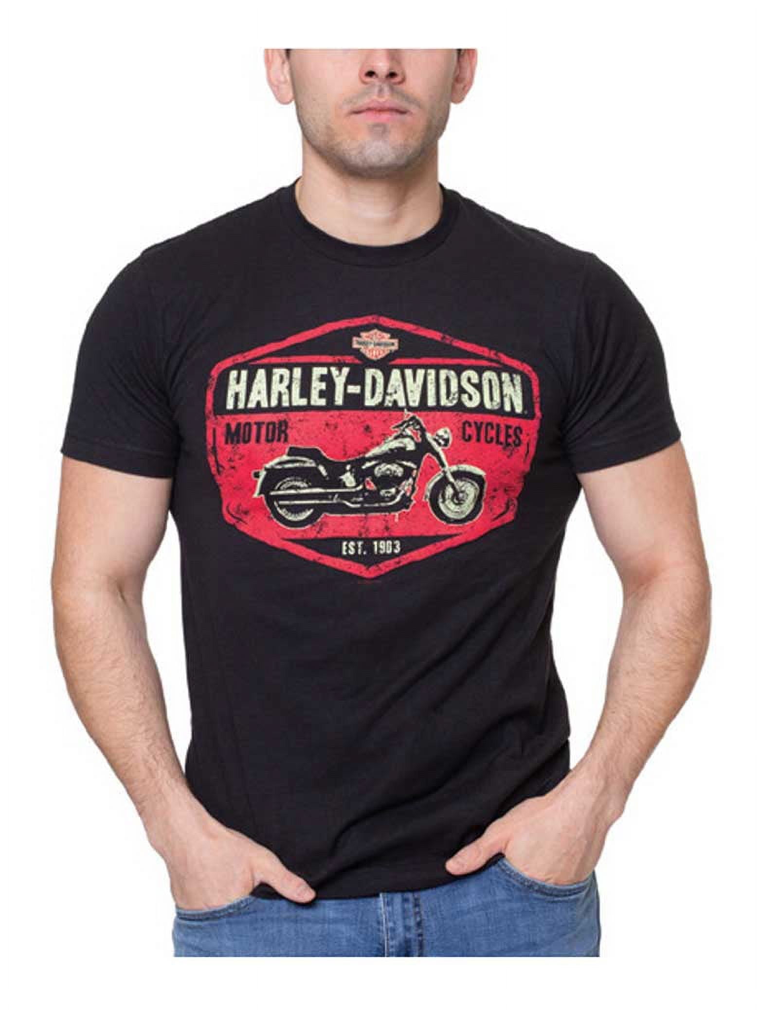 Harley-Davidson Men's Preserve Short Sleeve Crew-Neck Cotton Tee - Coal (3XL), Harley Davidson ...