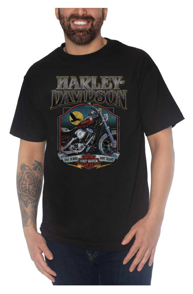 Harley-Davidson Men's Retro Flight Crew-Neck Short Sleeve Cotton T-Shirt (4XL), Harley Davidson ...