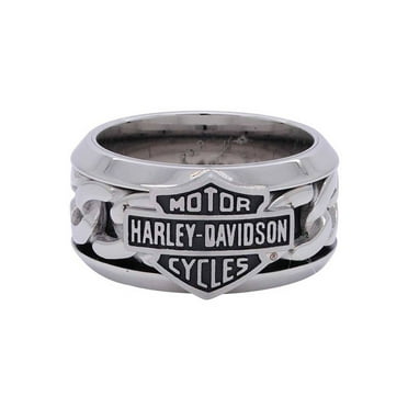Harley-Davidson Men's Bar & Shield Bike Chain Ring, Sterling Silver ...
