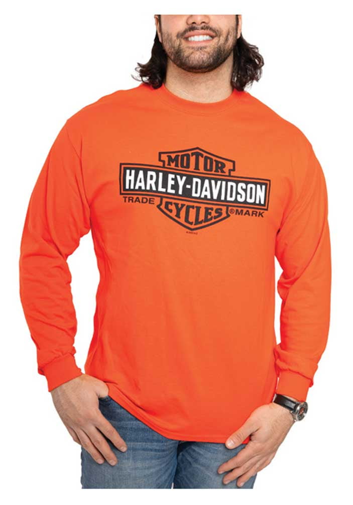 Harley-Davidson Men's Trademark Core Long Sleeve Crew-Neck Cotton Shirt (2XL), Harley Davidson ...