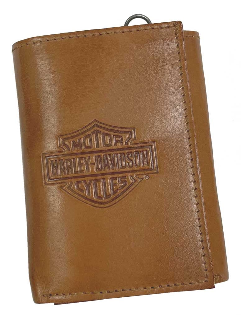 Harley-Davidson Men's Traditional B&S Tri-Fold Genuine Leather Wallet ...
