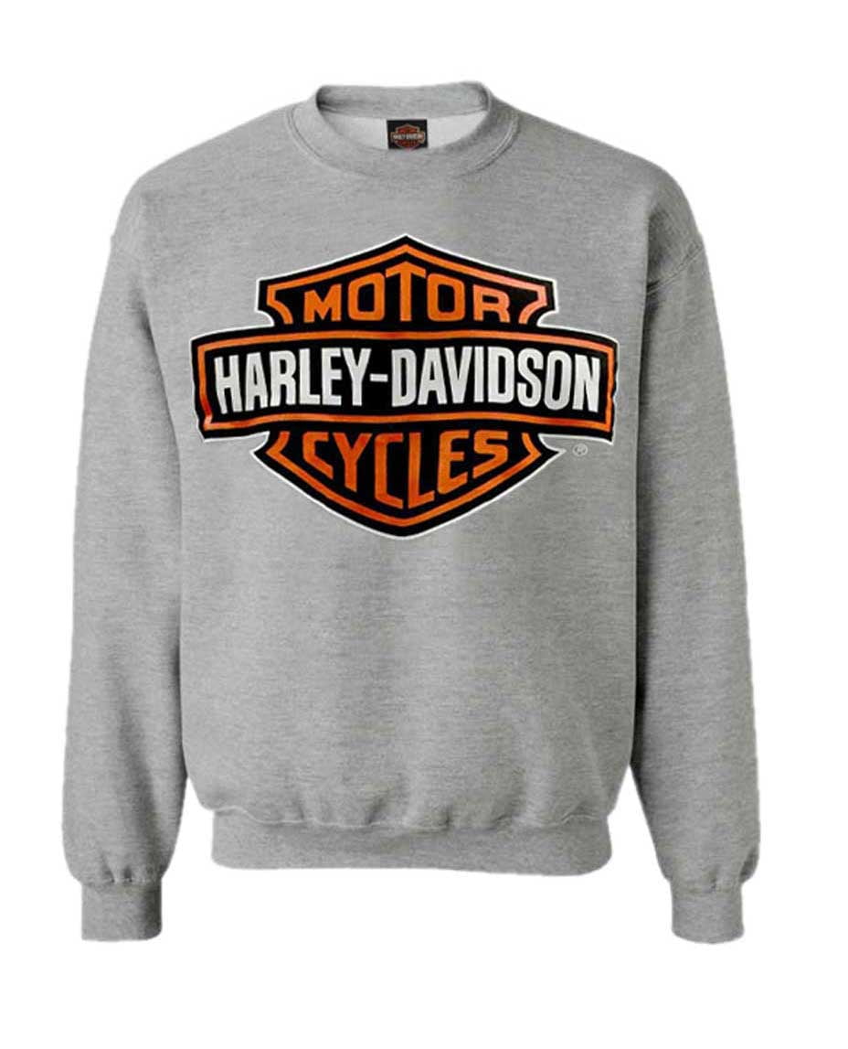 Harley-Davidson Mens Bar & Shield Long Sleeve Crew Neck Fleece Sweatshirt (3XL), Harley Davidson ...
