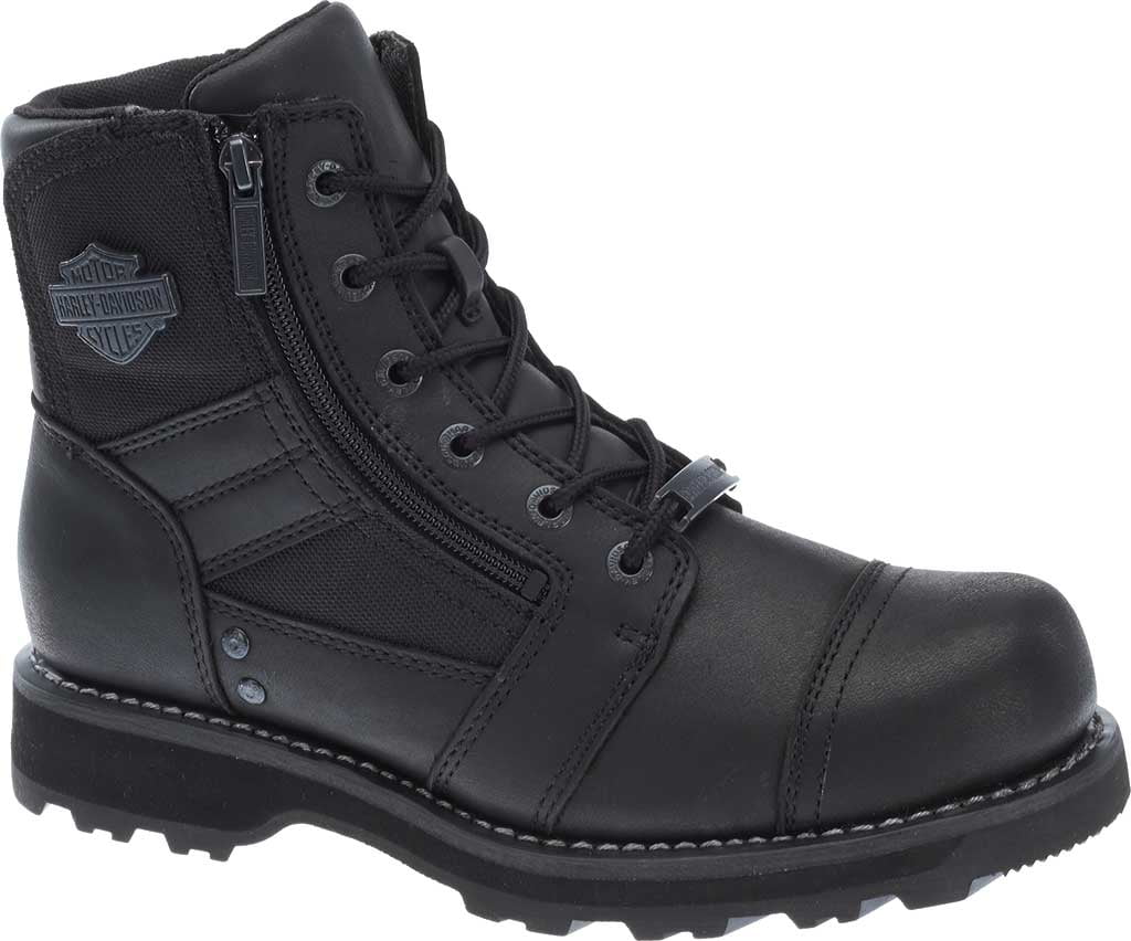 Harley-Davidson Bonham Black Leather Motorcycle Boots, Lightweight ...