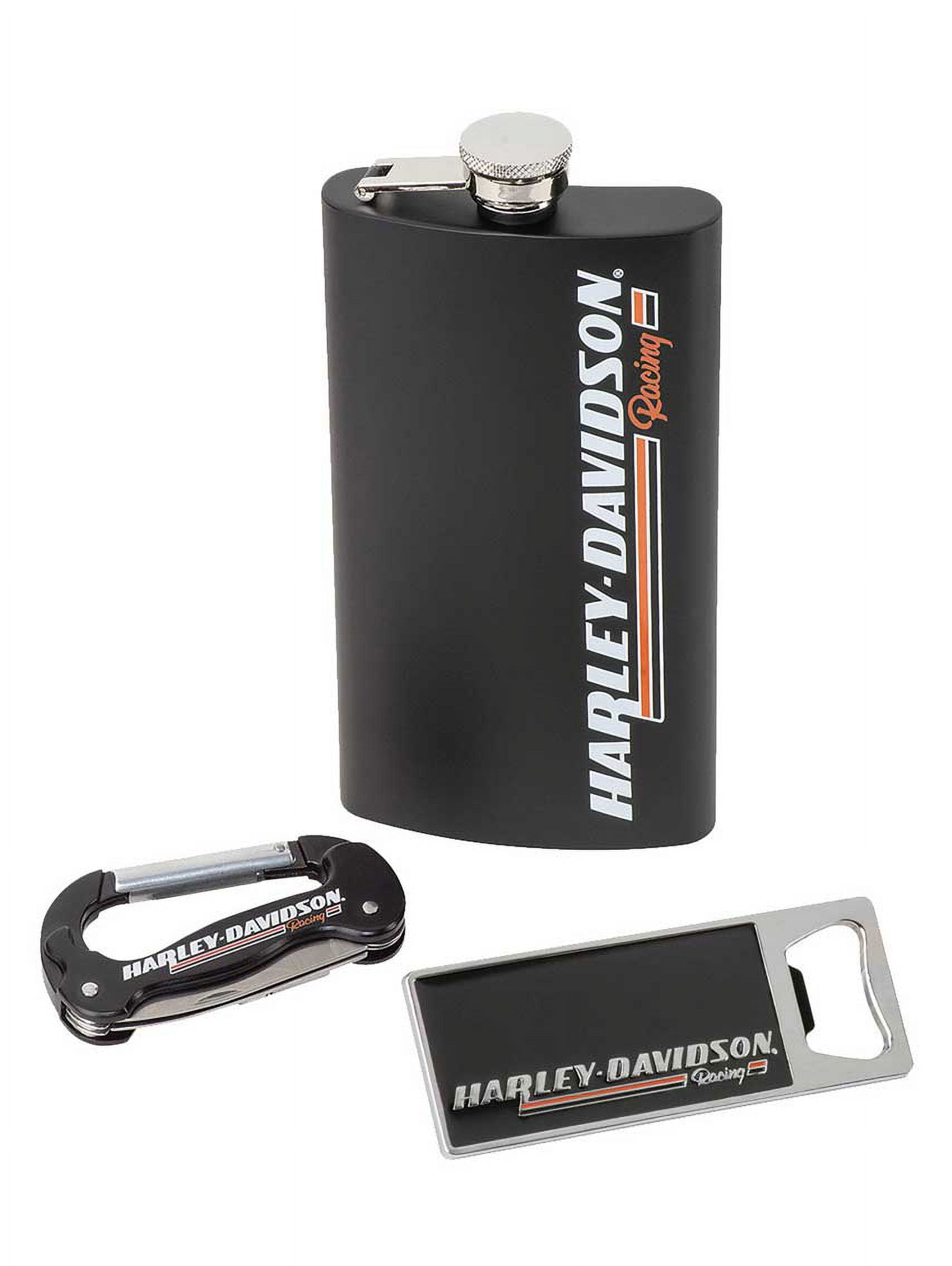 Harley-Davidson Mens Racing Gift Set: Includes Flask, Bottle Opener ...