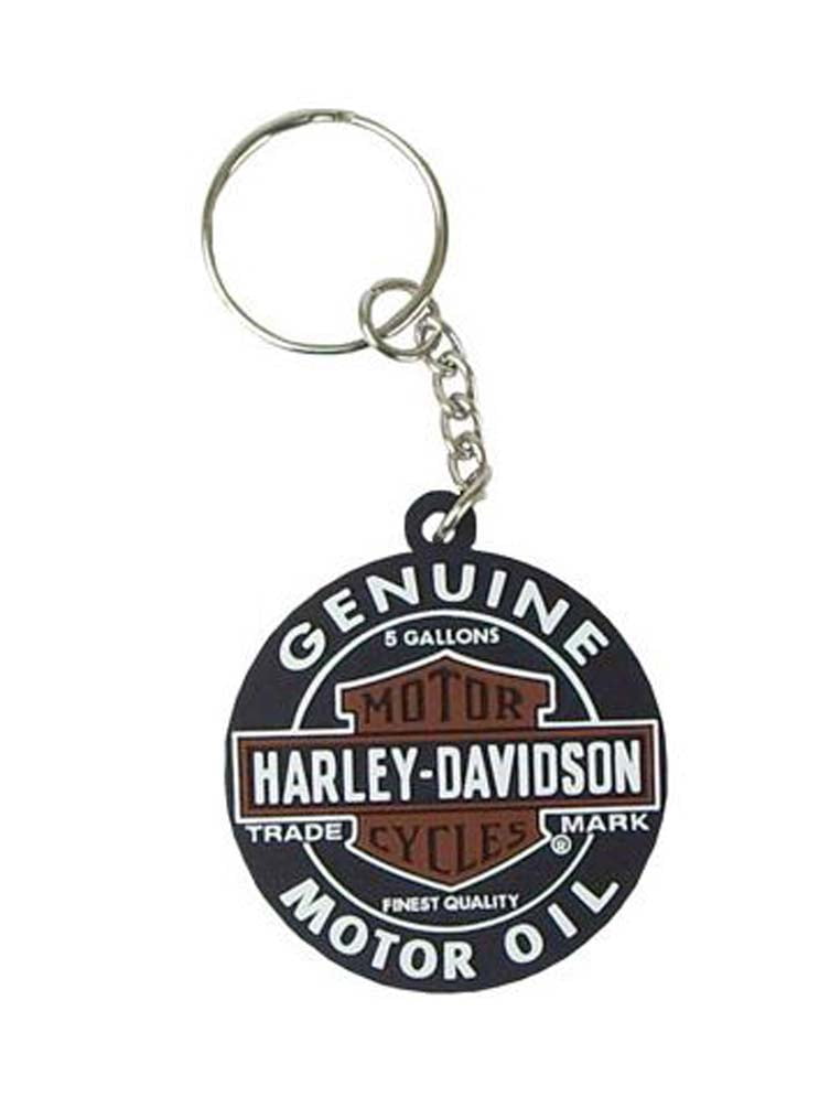 Harley-Davidson Motor Oil Black Rubber Keychain KY469, Harley Davidson ...
