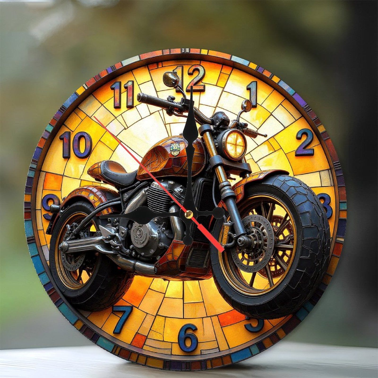 Harley Davidson Motorcycle Wall Clock Art 10-Inch Silent Wooden Wall ...