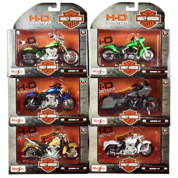 Harley-Davidson Motorcycles 6 piece Set Series 37 1/18 Diecast Models ...