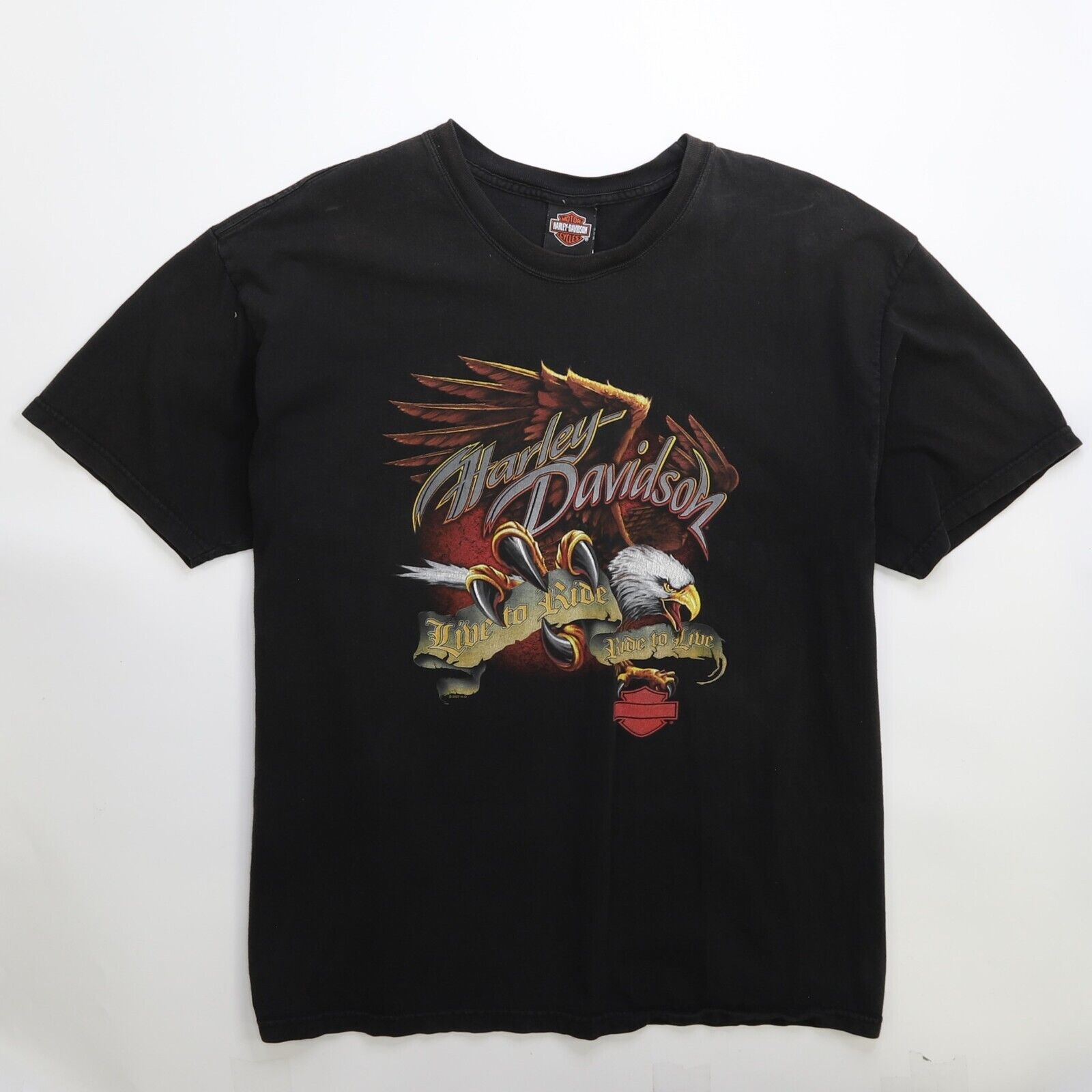Harley Davidson Motorcycles Live To Ride Eagle T-Shirt Size XL 2007 ...