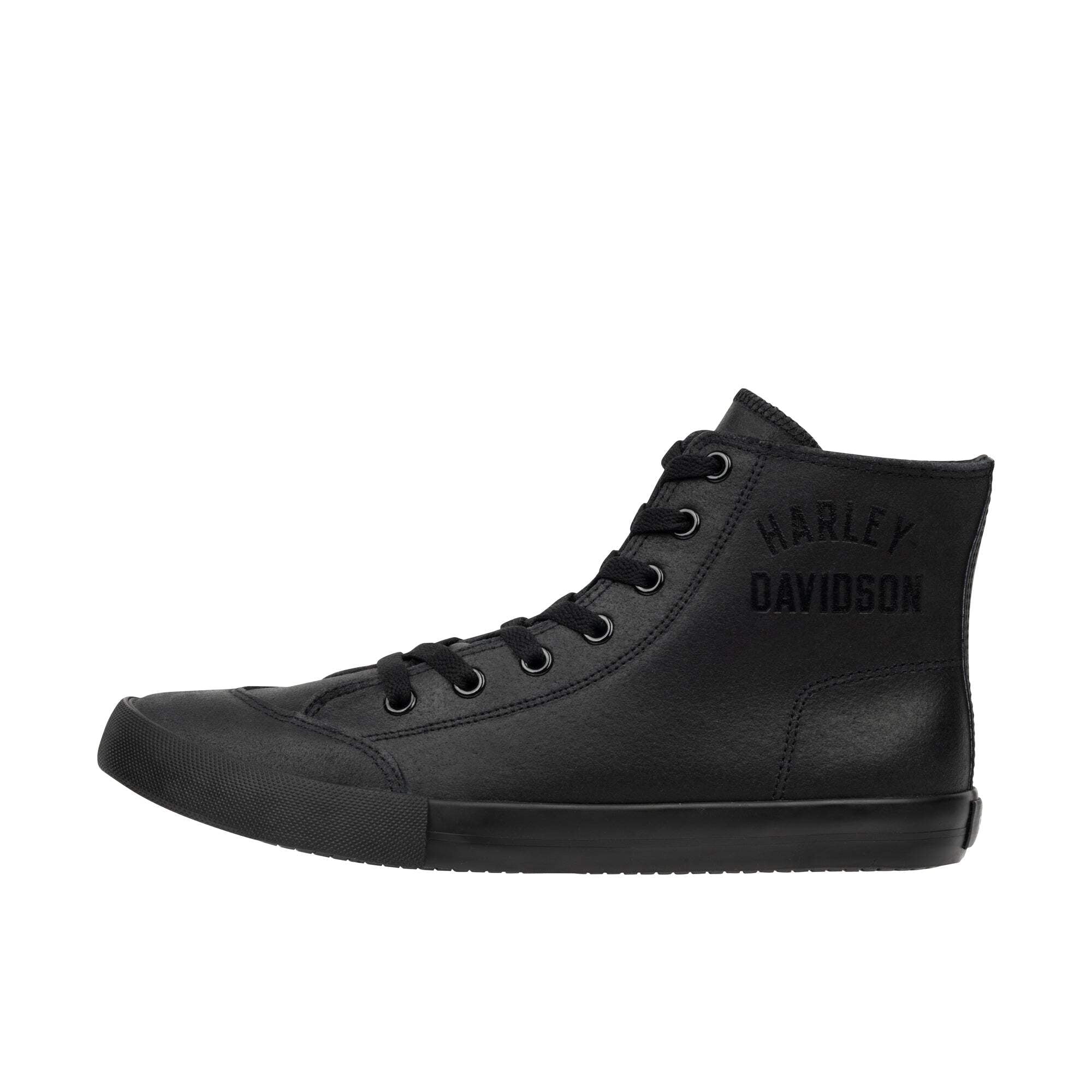Harley-Davidson Men's Nathan High-Top Leather Sneakers, D93900 (Black ...
