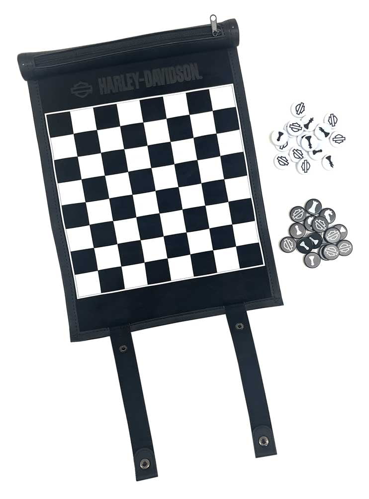 Harley-Davidson Off Road Chess & Checkers Traveling Roll-up Game Set ...