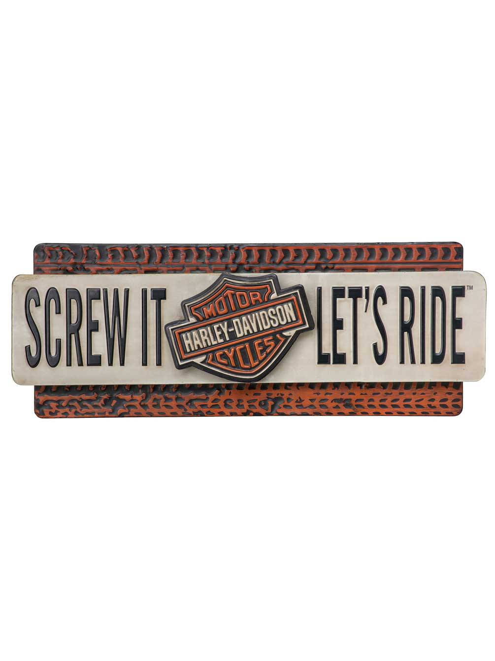 Harley-Davidson Screw It Let's Ride Embossed Metal Sign, 22 x 9 Inches ...