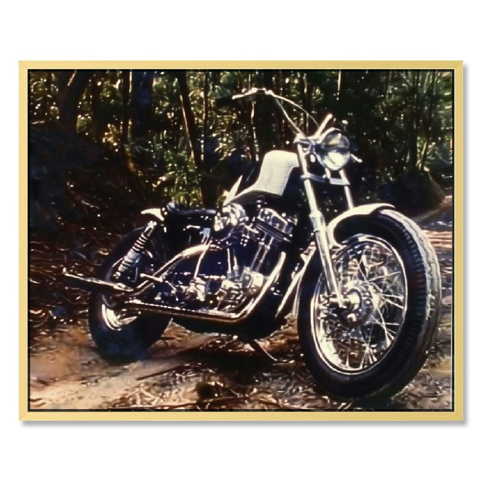 Harley Davidson Vintage Bike Art Print Pictur - Walmart.com