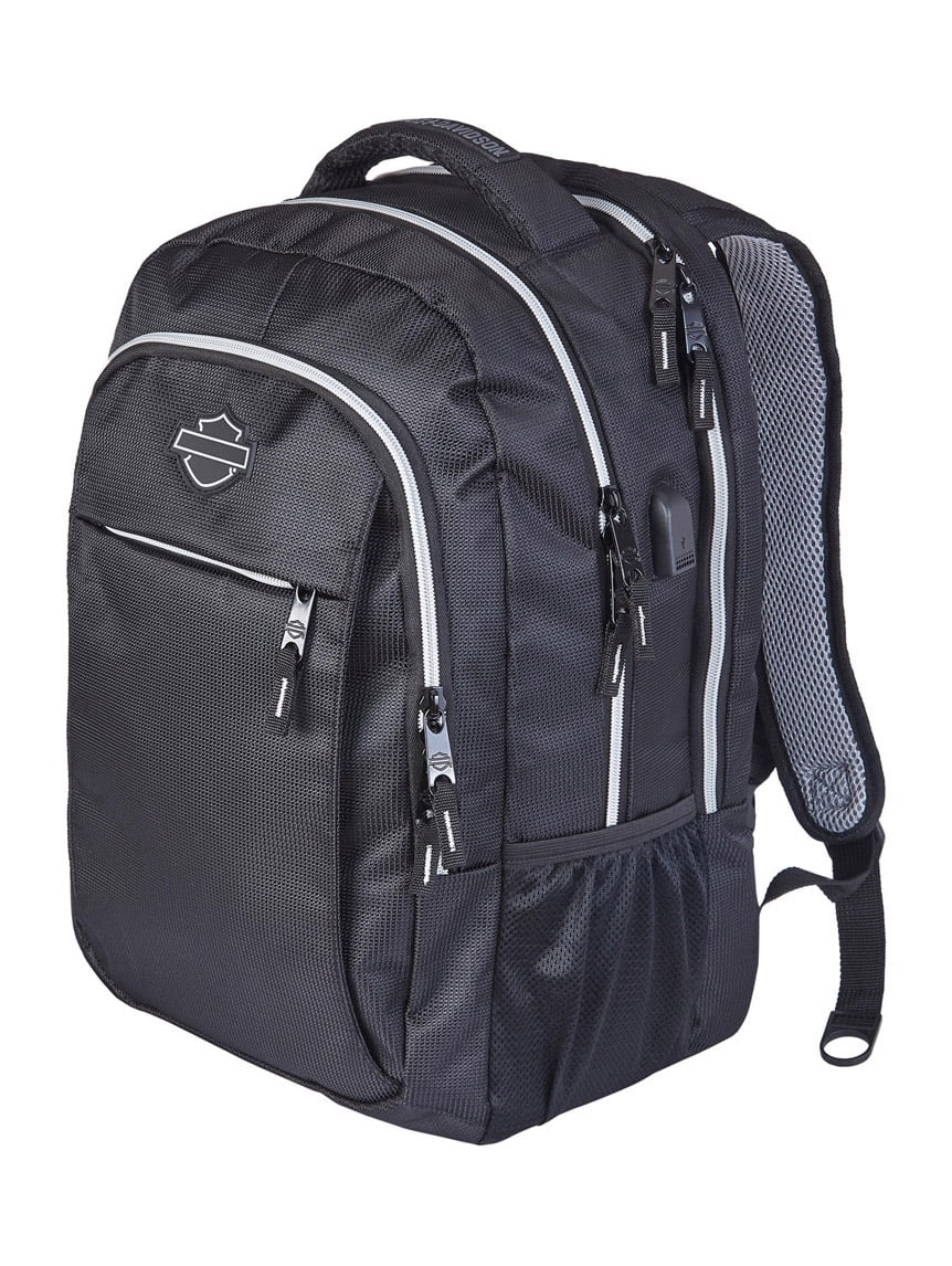 Harley-Davidson Weird II Hi-Tech External USB Port Backpack - Silver ...