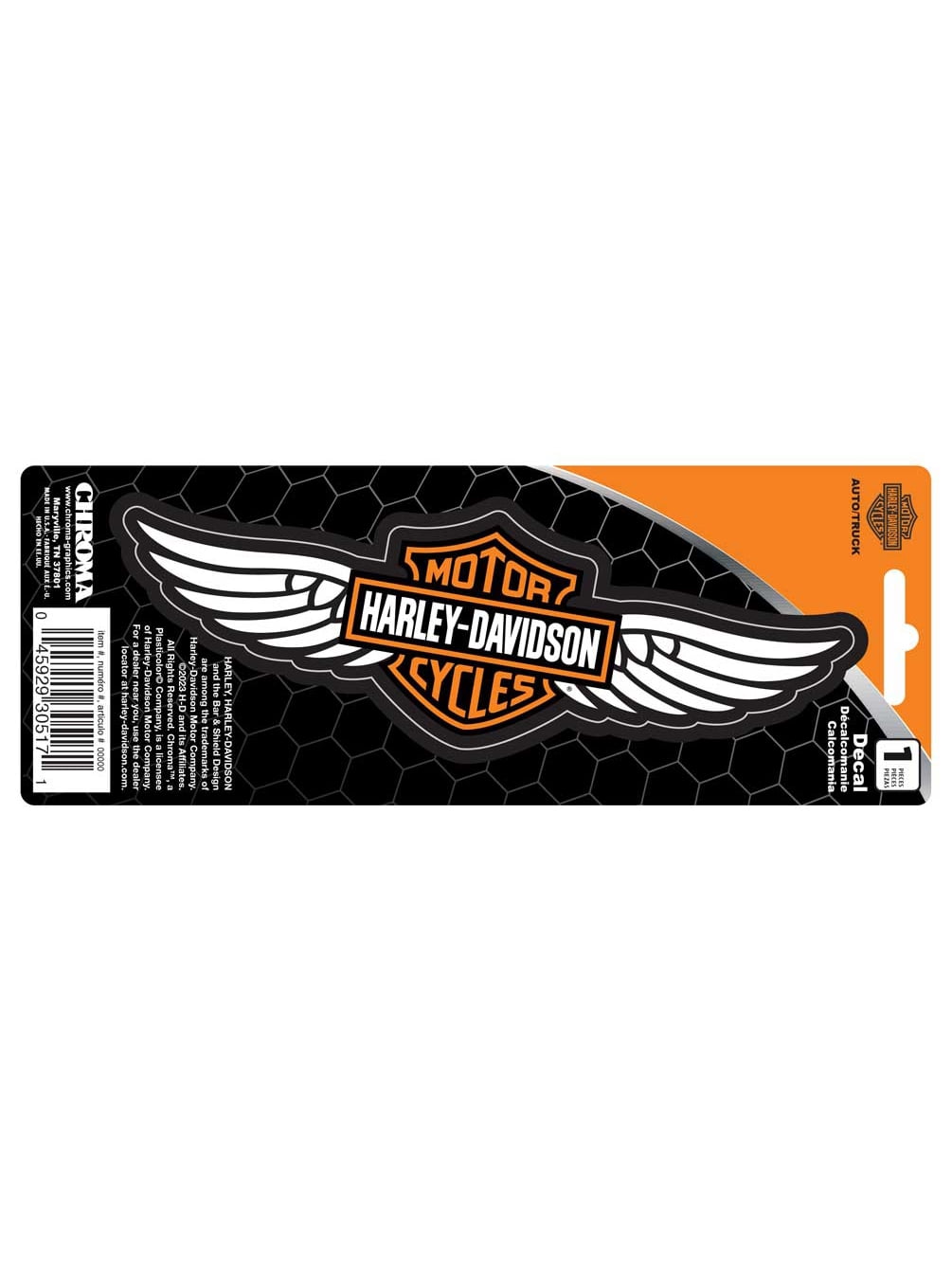Harley-Davidson Winged Bar & Shield Logo Decal - 3 x 8 in. - Walmart.com
