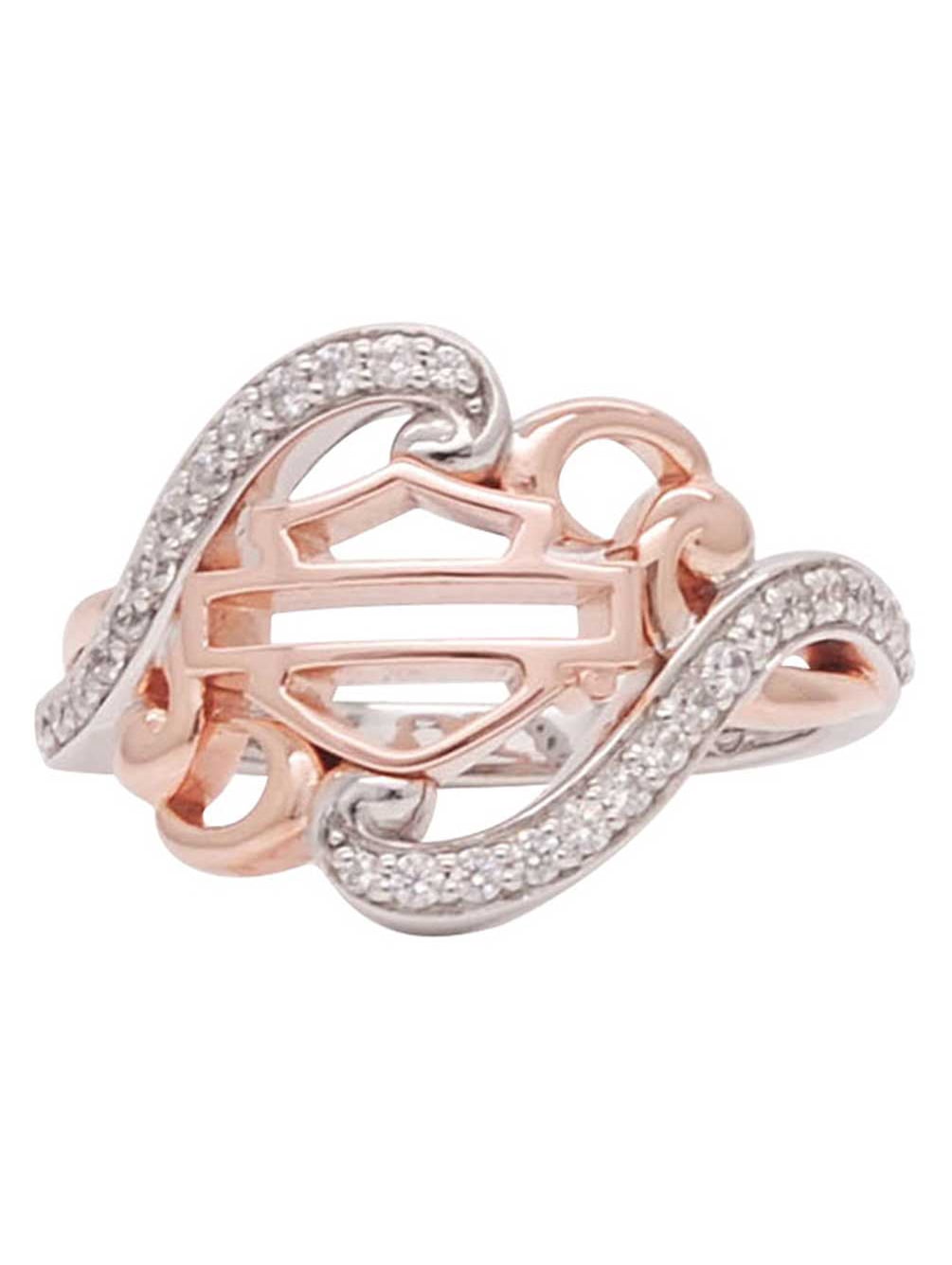 Harley-Davidson Women's Bling Filigree Bar & Shield Rose Gold Plated ...