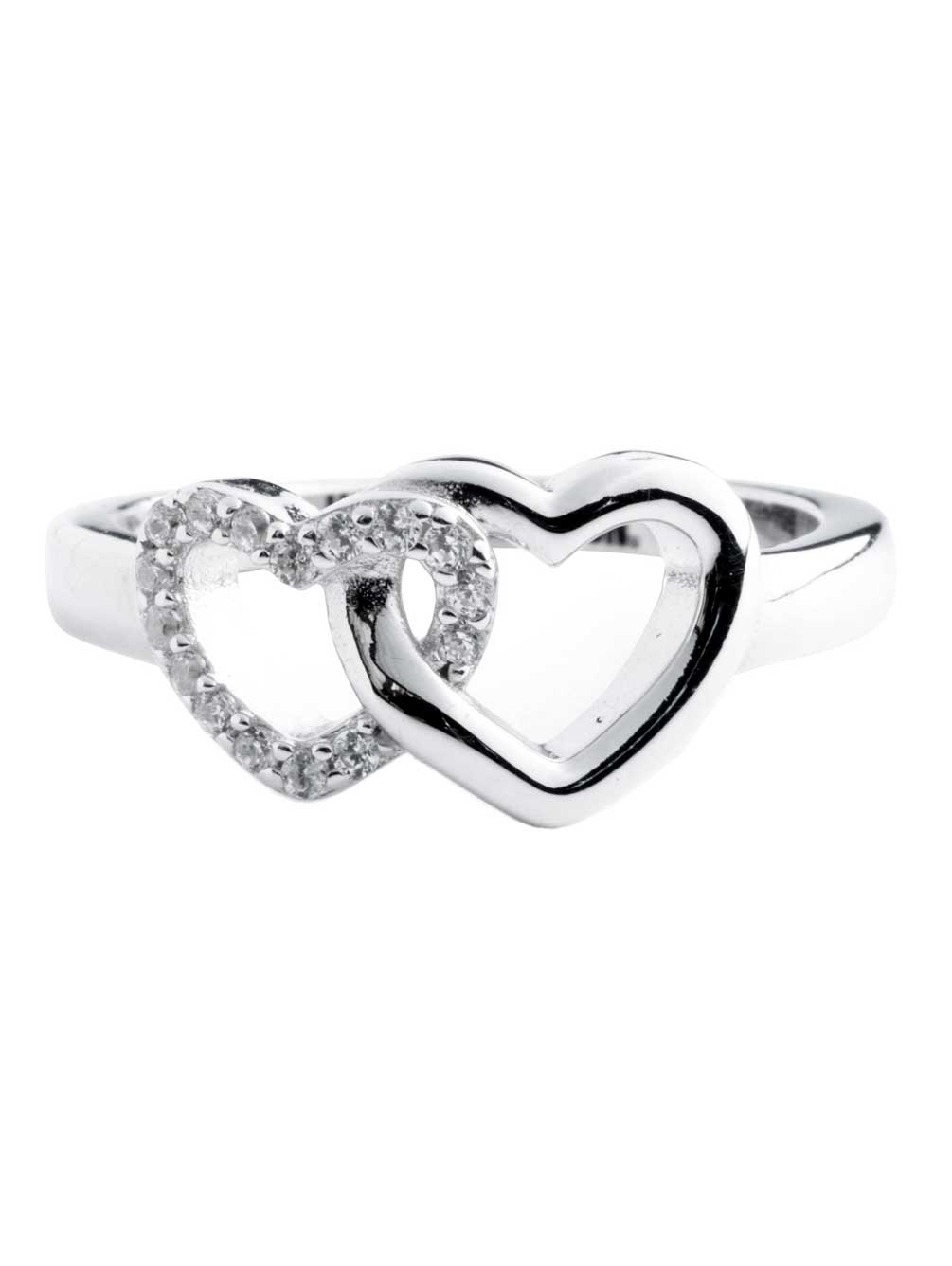 Harley-Davidson Women's Embellished Double Heart Ring, Sterling Silver ...