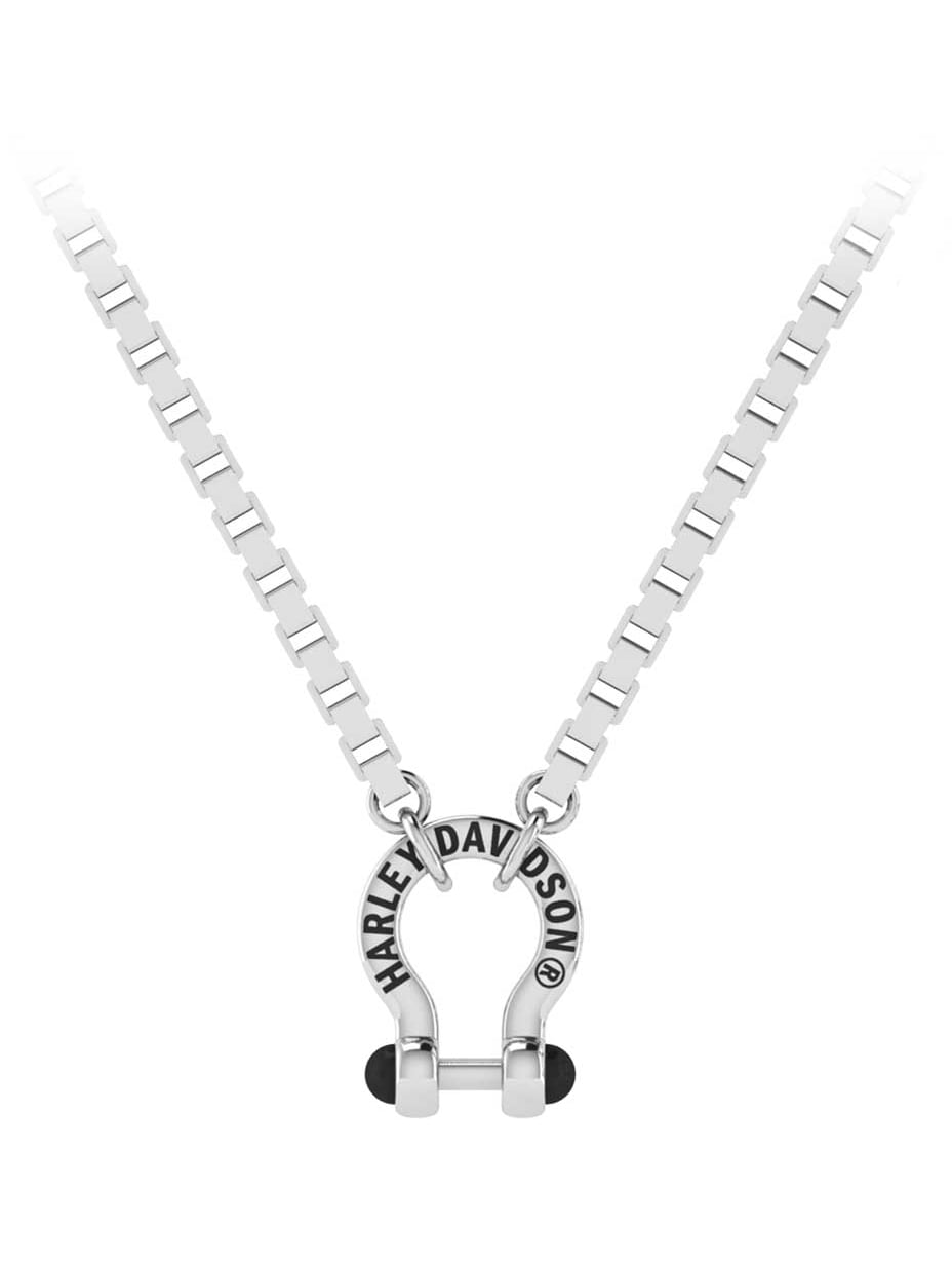 Harley-Davidson Women's Horseshoe Square Link Chain Necklace - Sterling ...