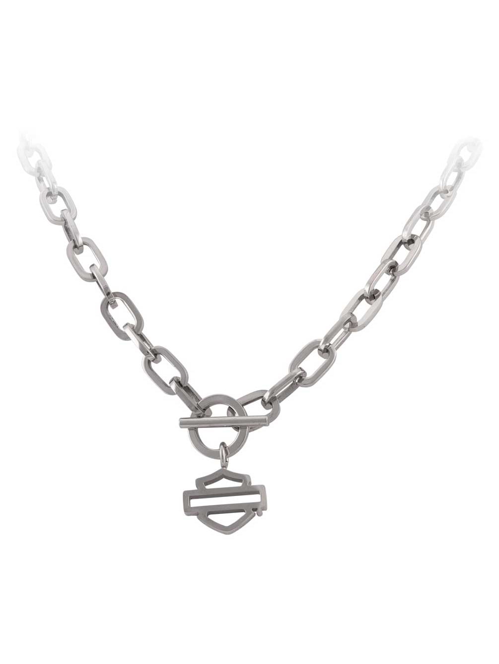 Harley-Davidson Women's Large Chain Link Toggle Bar & Shield Necklace ...