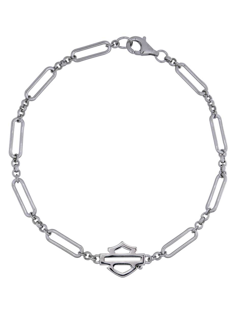 Harley-Davidson Women's Link & Length Bar & Shield Chain Bracelet ...