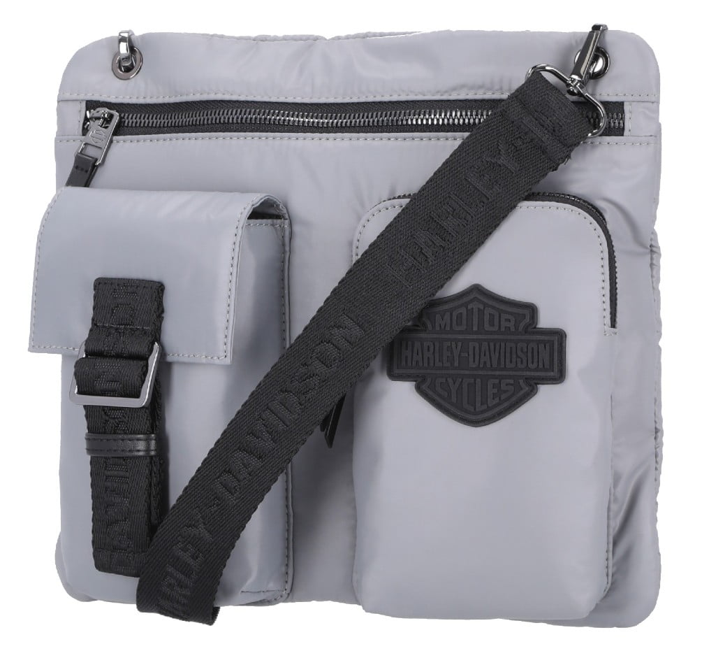 Harley-Davidson Women's Multi-Purpose Nylon Crossbody Utility Bag, Gray ...