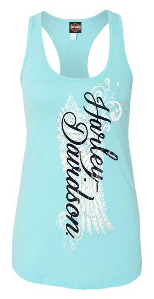 Harley-Davidson Women's Road Diva Sleeveless Racerback Tank Top, Sky ...