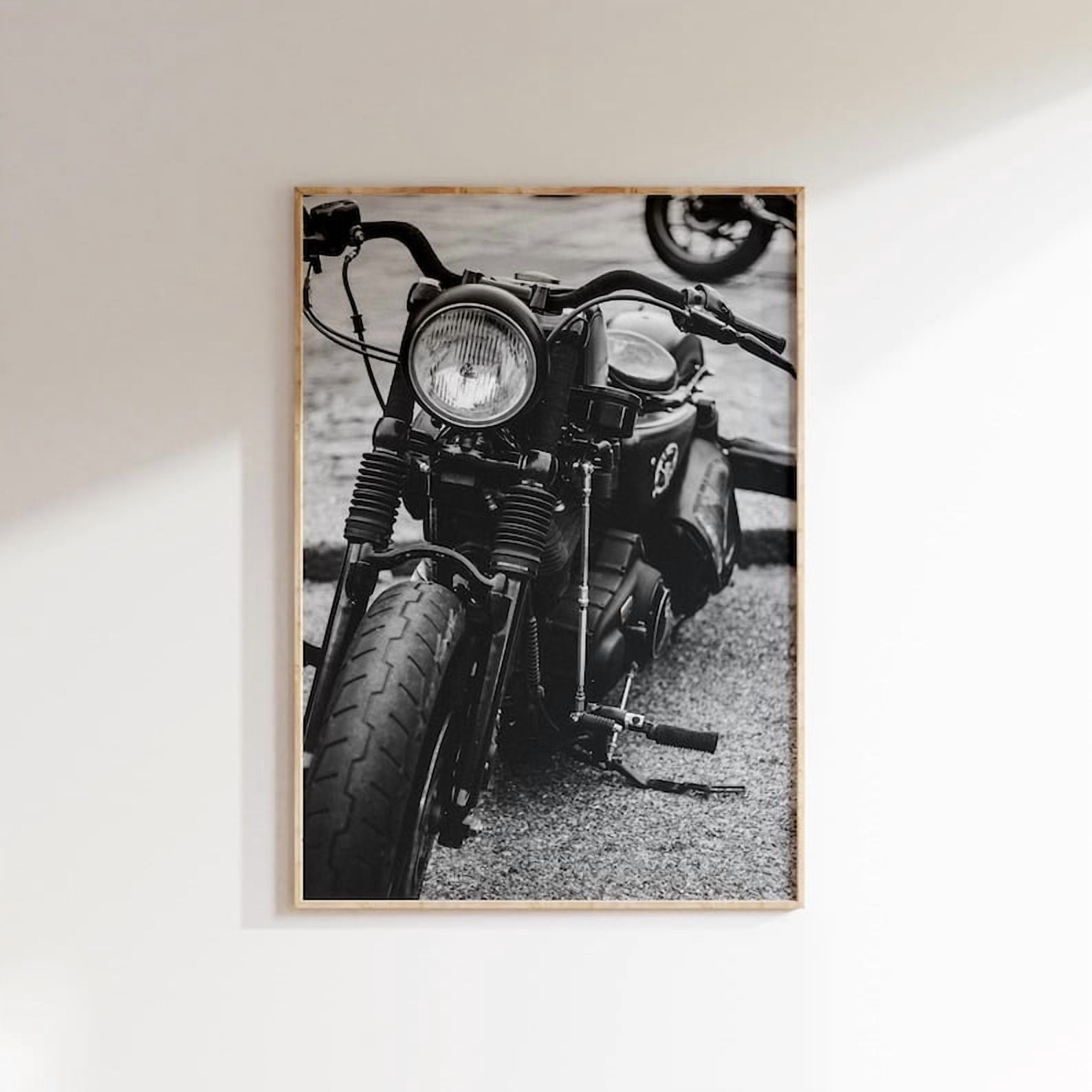 Harley Motorcycle Print, Motorcycle Wall Art Poster, Retro Motorbike ...