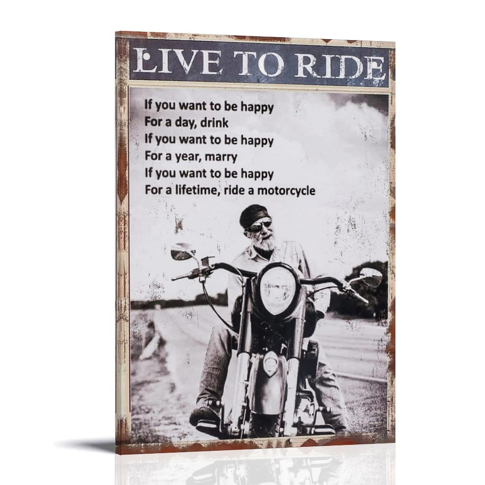 Harley Motorcycle Signs Painting Vintage Poster Picture Print Wall Art ...