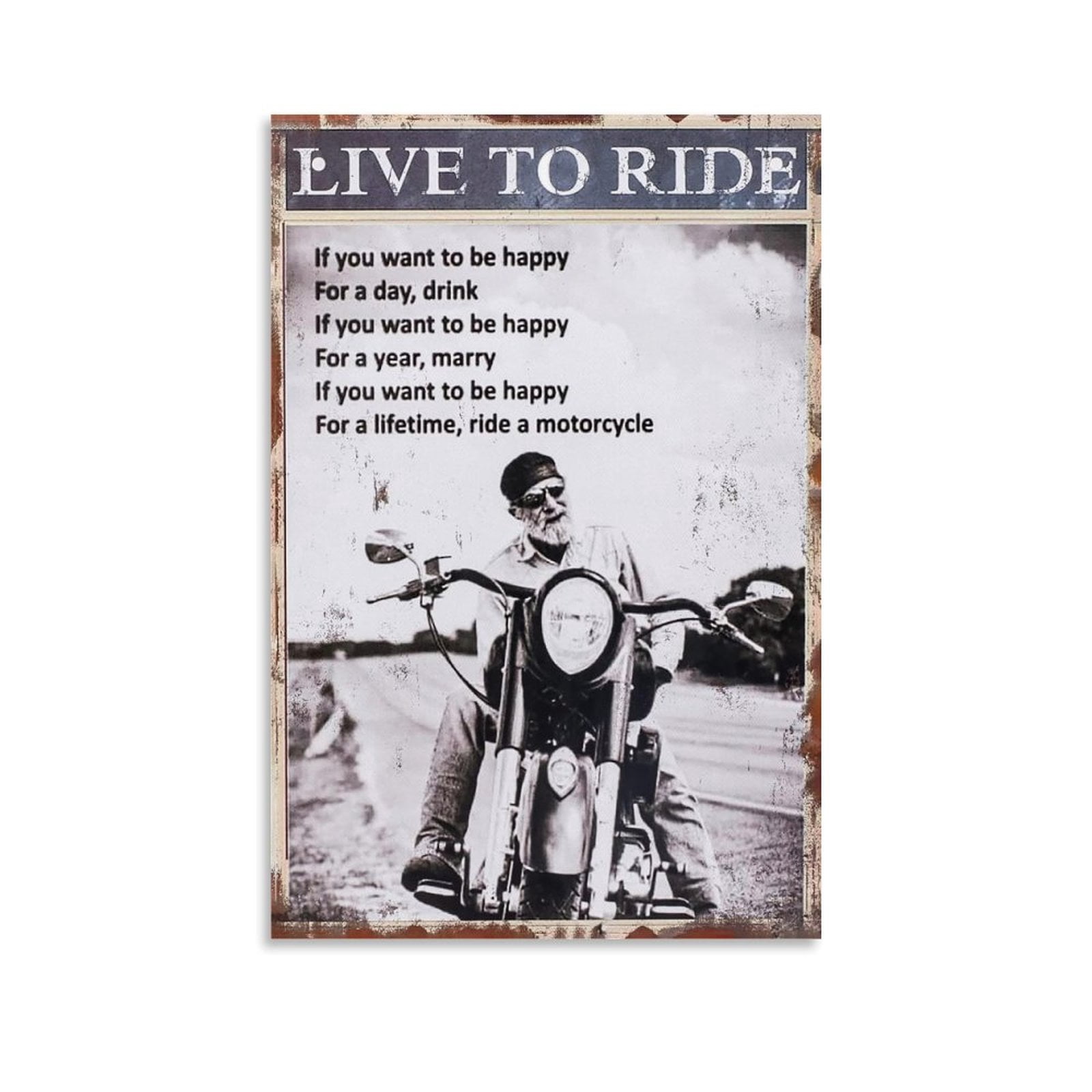 Harley Motorcycle Signs Painting Vintage Poster Picture Print Wall Art ...